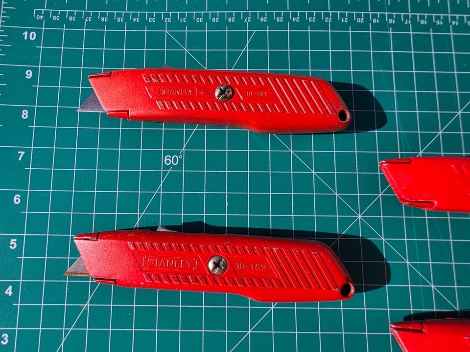 Lot of 4 Stanley 10-189 Self-Retracting Utility Knives – Red Box ...