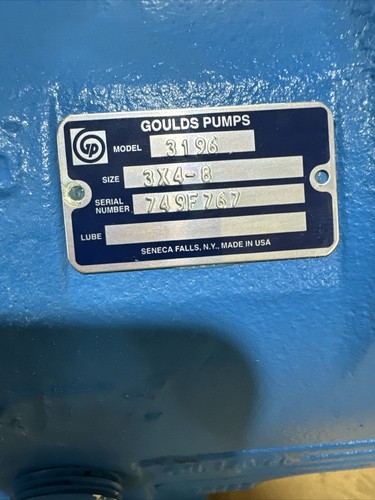 New Goulds 3196 3x4-8 Pump Material DI / 316SS Impeller 6.5 Warranty 🇺🇸 | eBay