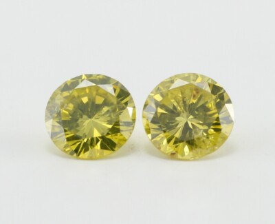 1.6mm round canary yellow colored diamond .02ct estate Loose Natural ...