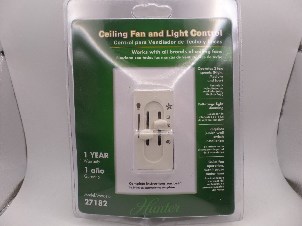 HUNTER 27182 ALL-FAN 3-SPEED FAN/LIGHT DUAL-SLIDE CEILING FAN SWITCH | eBay