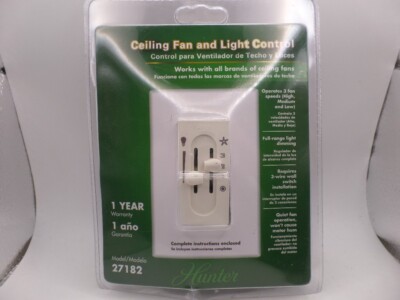 HUNTER 27182 ALL-FAN 3-SPEED FAN/LIGHT DUAL-SLIDE CEILING FAN SWITCH | eBay