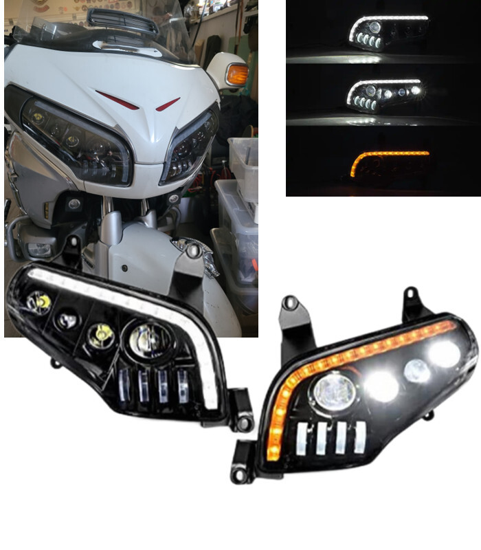 LED Headlight DRL Hi/Low Beam Blinking Turn for Honda GoldWing GL1800 ...