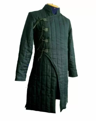 Medieval Thick Padded Gambeson Coat Aketon Full Length Jacket Armor ...