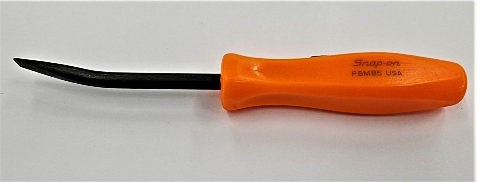 Snap-On POCKET PRY BAR ANGLED BLADE - ORANGE HARD HANDLE PBMB5O 5" LONG ...