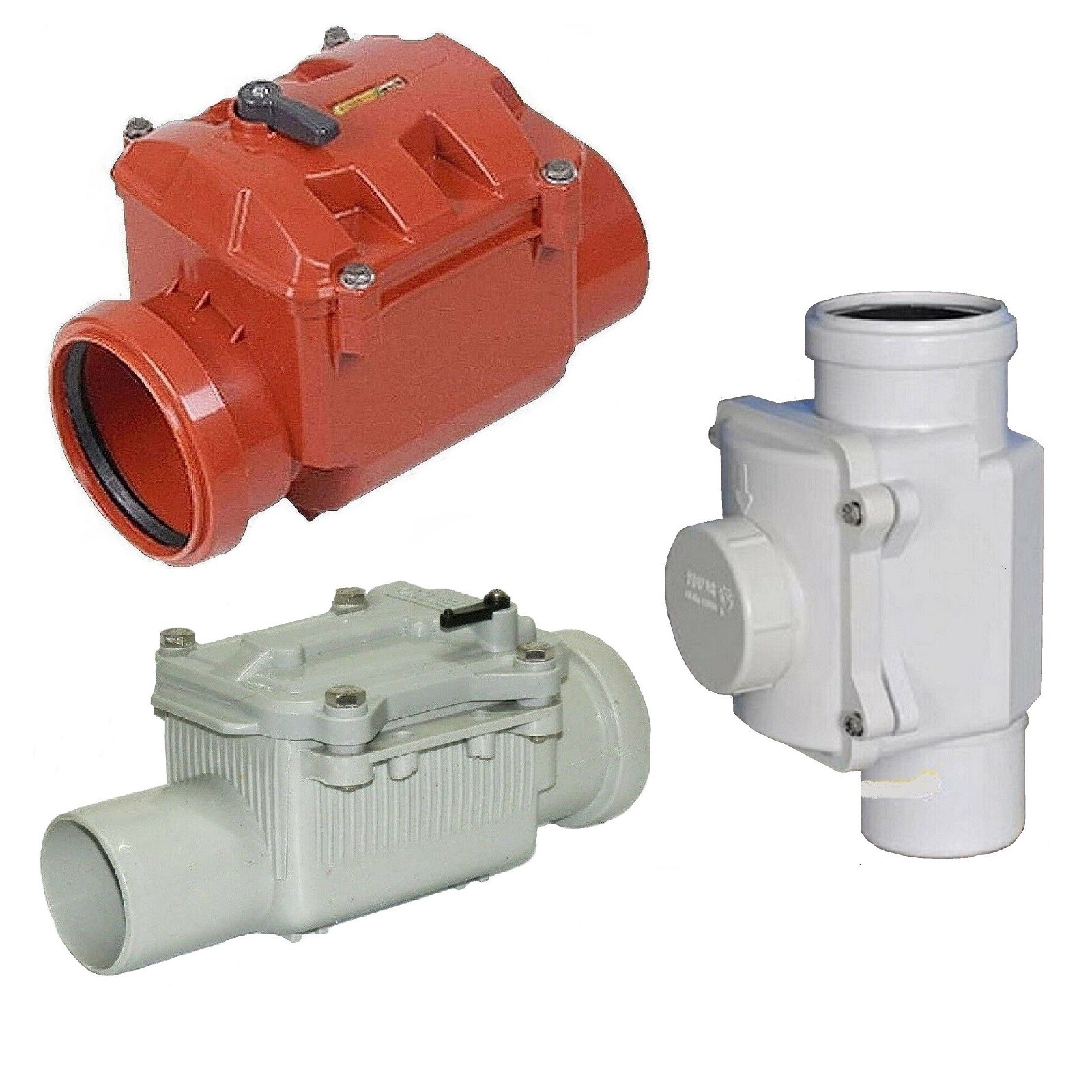 Pvc ontstoppingsstuk met keerklep Terugslagklep 50, 75, 110, 125, 160 ...