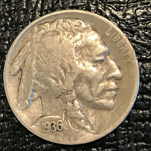 VINTAGE VF DETAILS 1936 S BUFFALO NICKEL-OLD US COIN-SCRATCHES-SEP005 ...