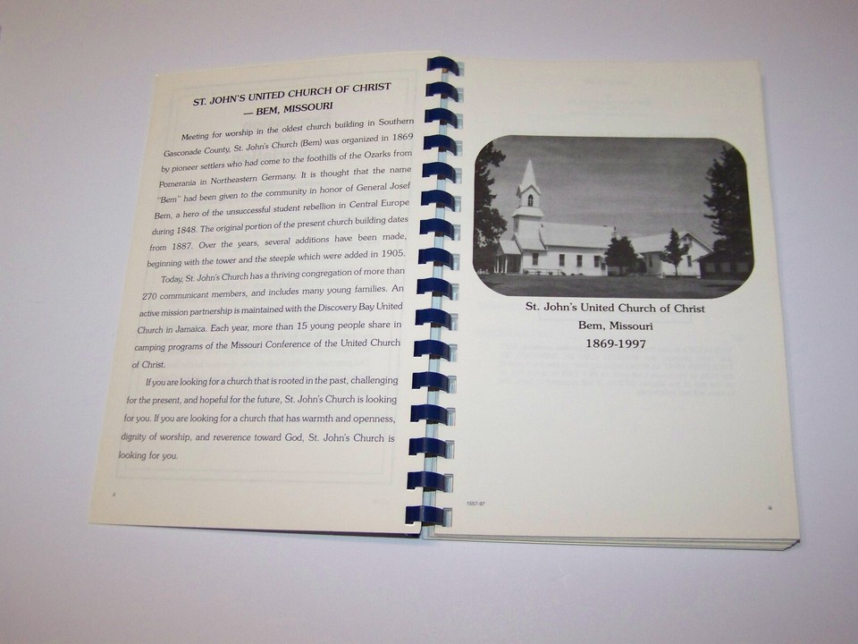 St. John's United Church of Christ Bem Missouri Cookbook 1997 | eBay
