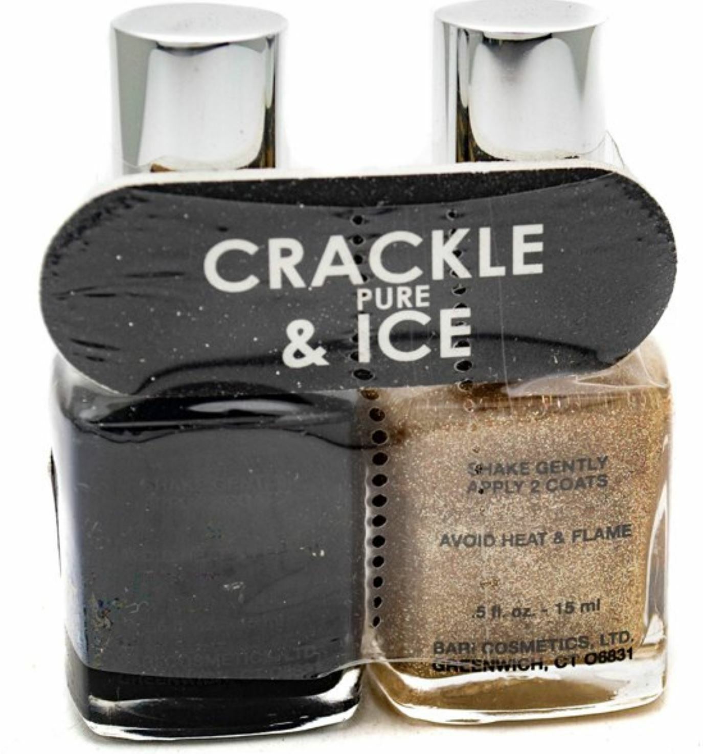 Bari Pure Ice Cosmetics CRACKLE & ICE Duo Nail Polish, Strobe Light .5 ...