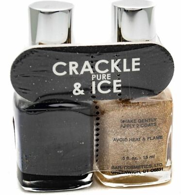 Bari Pure Ice Cosmetics CRACKLE & ICE Duo Nail Polish, Strobe Light .5 ...