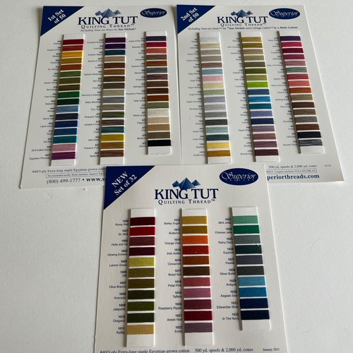 SUPERIOR THREADS Reference Guides- King Tut Quilting Thread Charts Lot ...