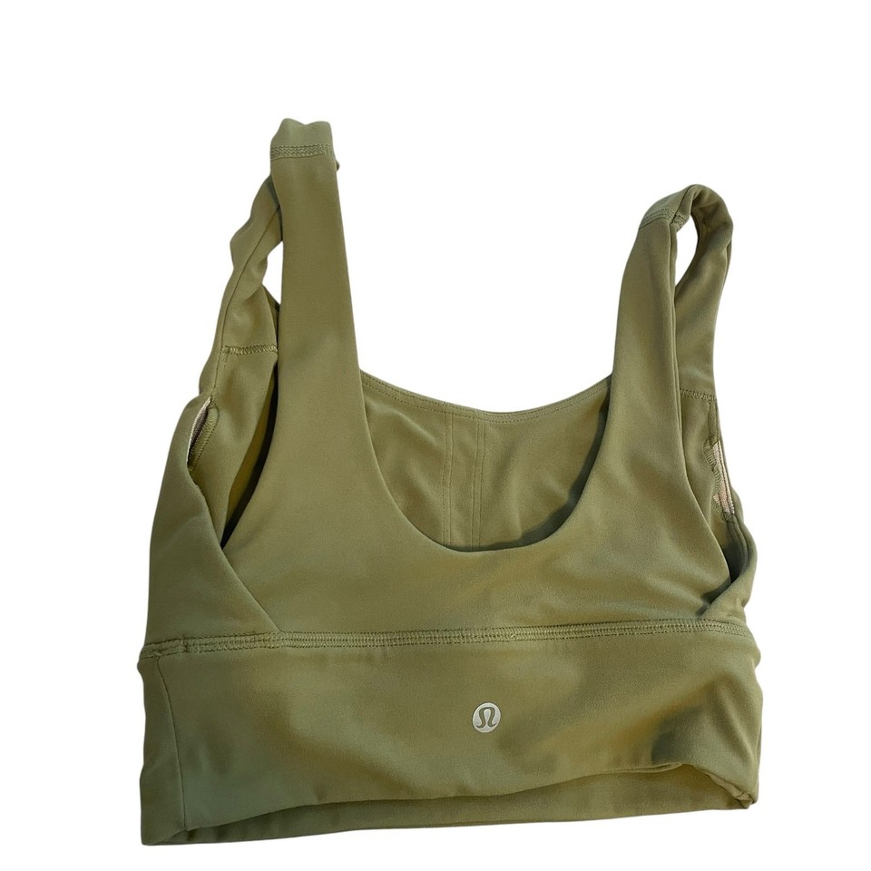 Lululemon Workout Set InStill High Rise Legging Scoop Neck Bra GREEN ...