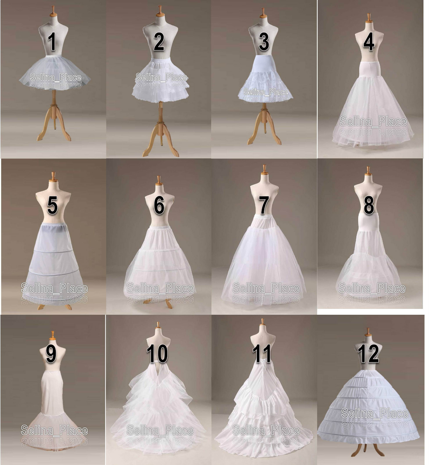 White A Line/Fishtail/Merimaid Hoop Hoopless Ball Gown Crinoline ...