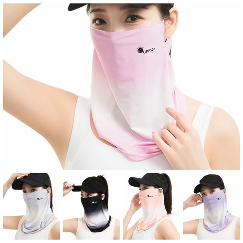 Breathable Summer Ice Silk Face Mask Sun Protection Neckline Face Cover ...