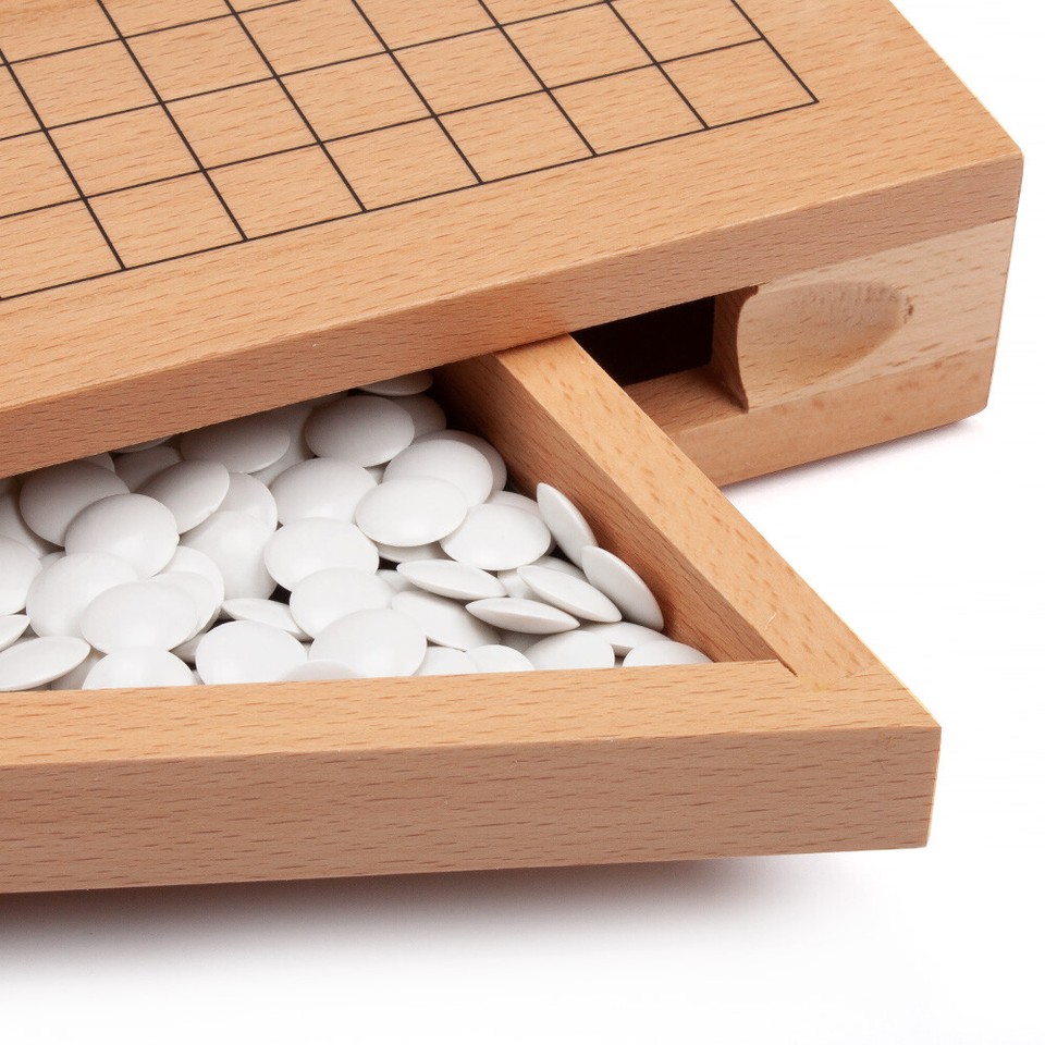 12-Inches Wooden Go Board Game Set with Drawers, Goban Game Board with ...