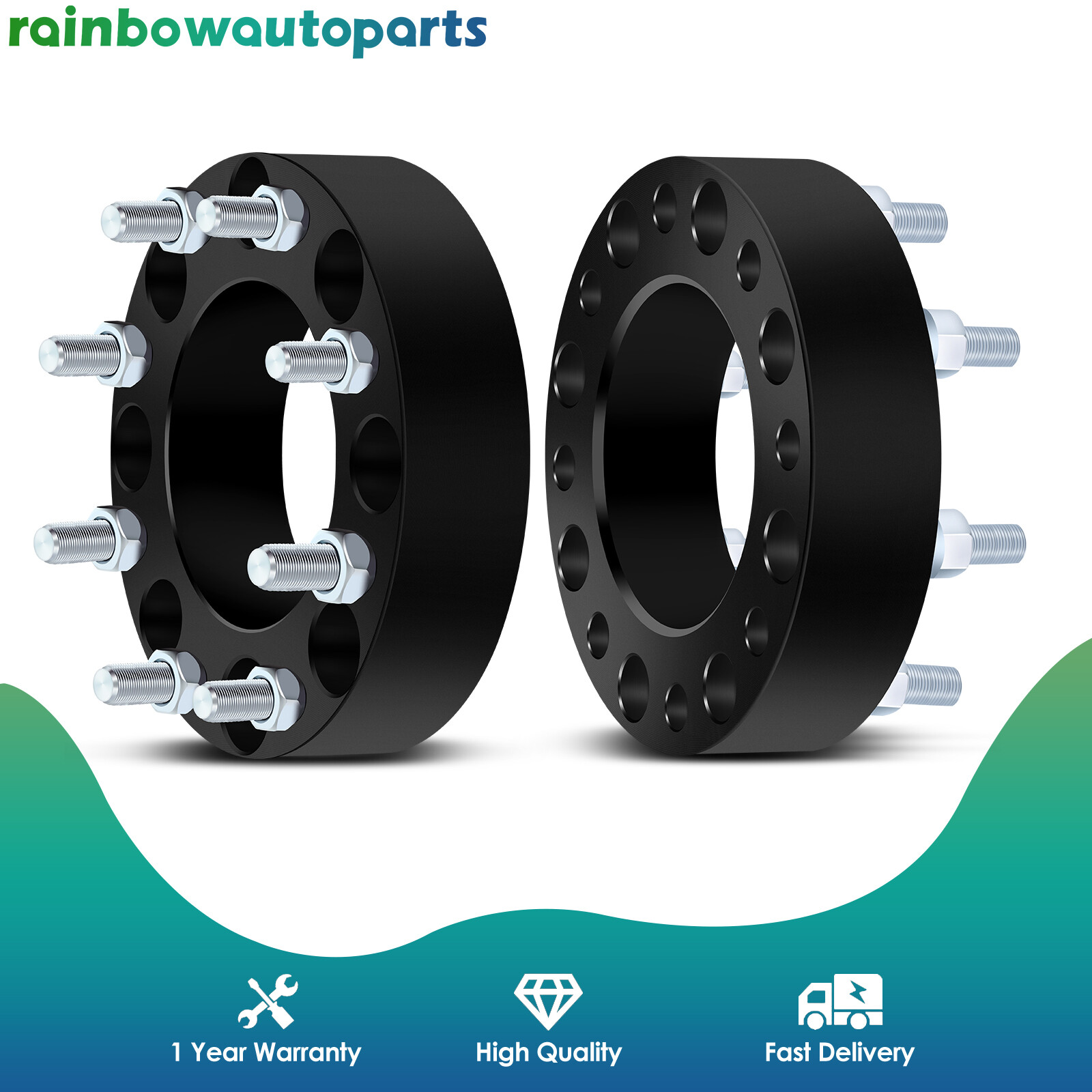 2PC 2" Wheel Spacers 8x180 14x1.5 For GMC Sierra 3500 HD Chevy ...