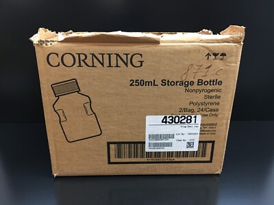 Corning REF 430281 250mL Easy Grip Storage Bottle with Caps Lot 12 PCS ...