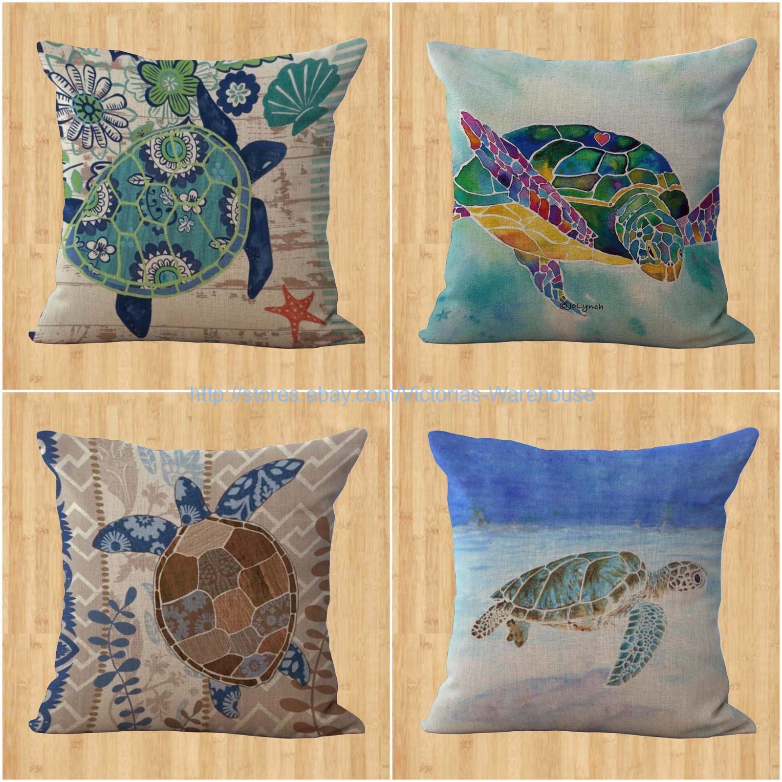 wholesale 4pcs sea life turtle cushion cover replacement outdoor ...