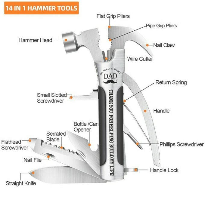 World's Best Dad 14 Piece Multi Tool Engraved With Belt Carrier ...