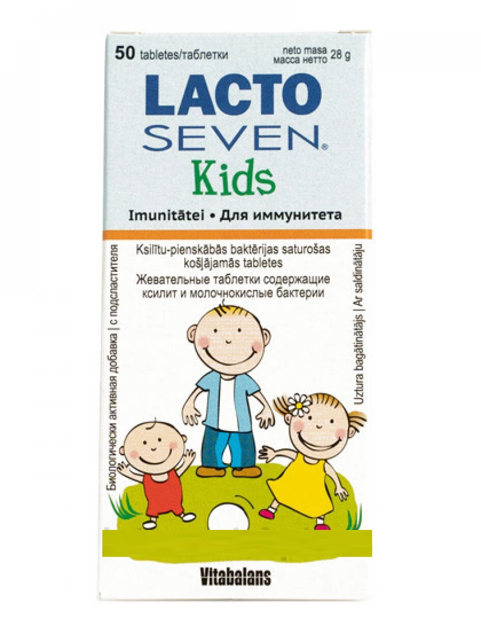 Lacto Seven Kids for children, 50 tablets Nutritional supplement ...