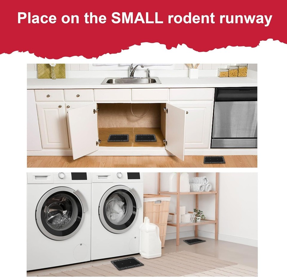 12 Pack Non Toxic Rodent & Insect Glue Traps Super Sticky Pads for Mice ...