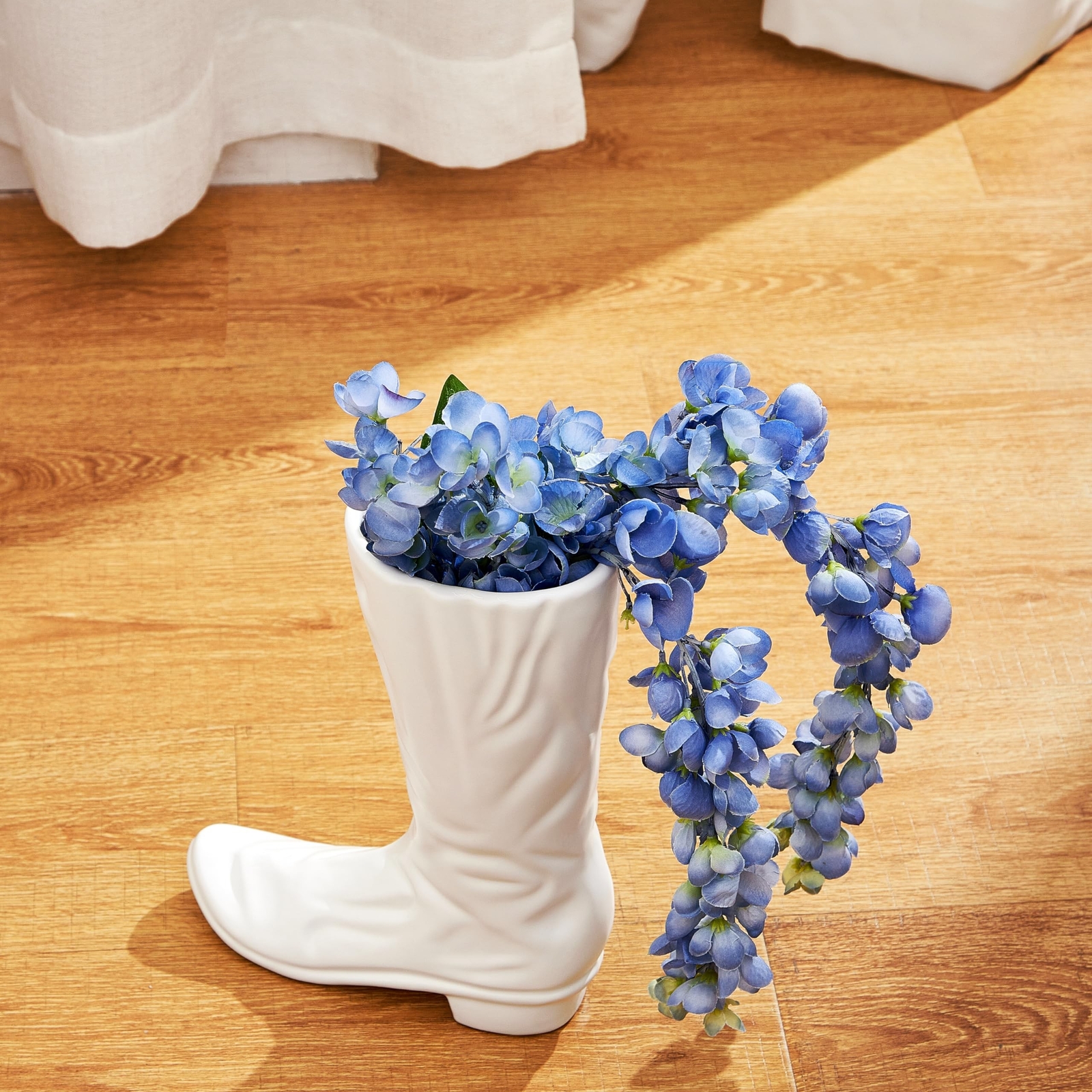 Denique White Boots Flower Vases, Creative Cowboy Boot Vase, Ceramic ...
