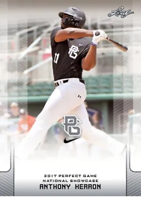 ANTHONY HERRON 2017 LEAF "1ST EVER PRINTED" PERFECT GAME ROOKIE CARD ...