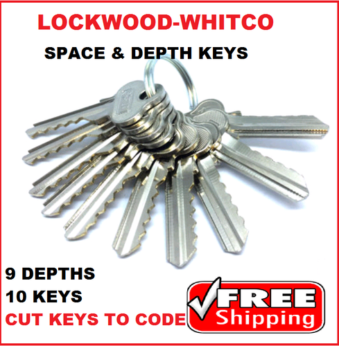 6 Pin Depth and Space Key Set. Depths 0-9 Suits Lockwood Whitco C4B LW5 ...