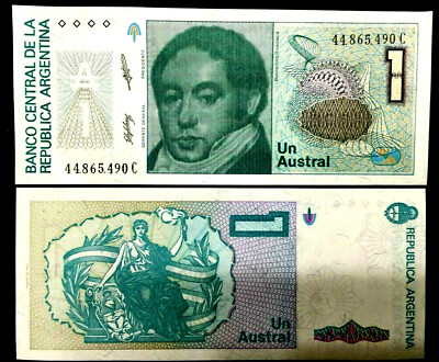 Argentina 1 Austral Banknote World Paper Money UNC Currency Bill Note ...