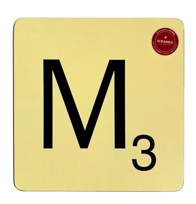 Scrabble Tile Letter M Hot Plate Trivet Cork Backed Wild & Wolf 9x9 in ...