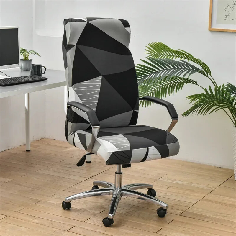 Floral Prints Elastic Chair Cover Geometry Computer Chairs Slipcovers ...