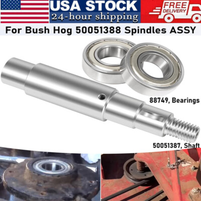 3pcs Bearings and Spindle Shaft Kit for Bush Hog 88749 50051387 ...