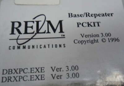 Relm Vintage Radio / Repeater Programming Software (DOS) Bundle DB DR ...