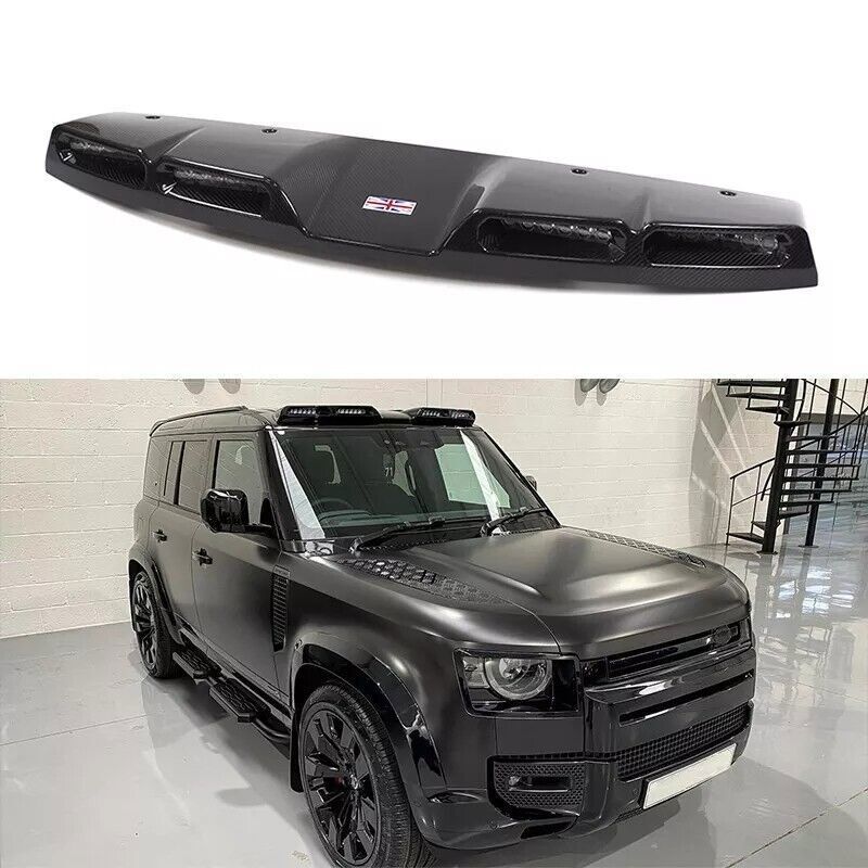 Fits For LR Defender 130 2022-2025 Carbon Fiber Roof Spoiler Lamp LED ...