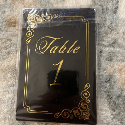 Gold Design Black Cardstock Table Numbers for Wedding Reception- 20 ...