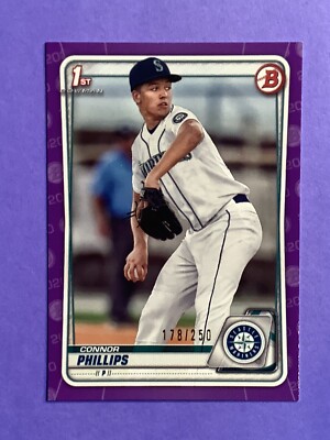 2020 Bowman Draft Purple Border Parallel /250 Connor Phillips #BD-71 ...
