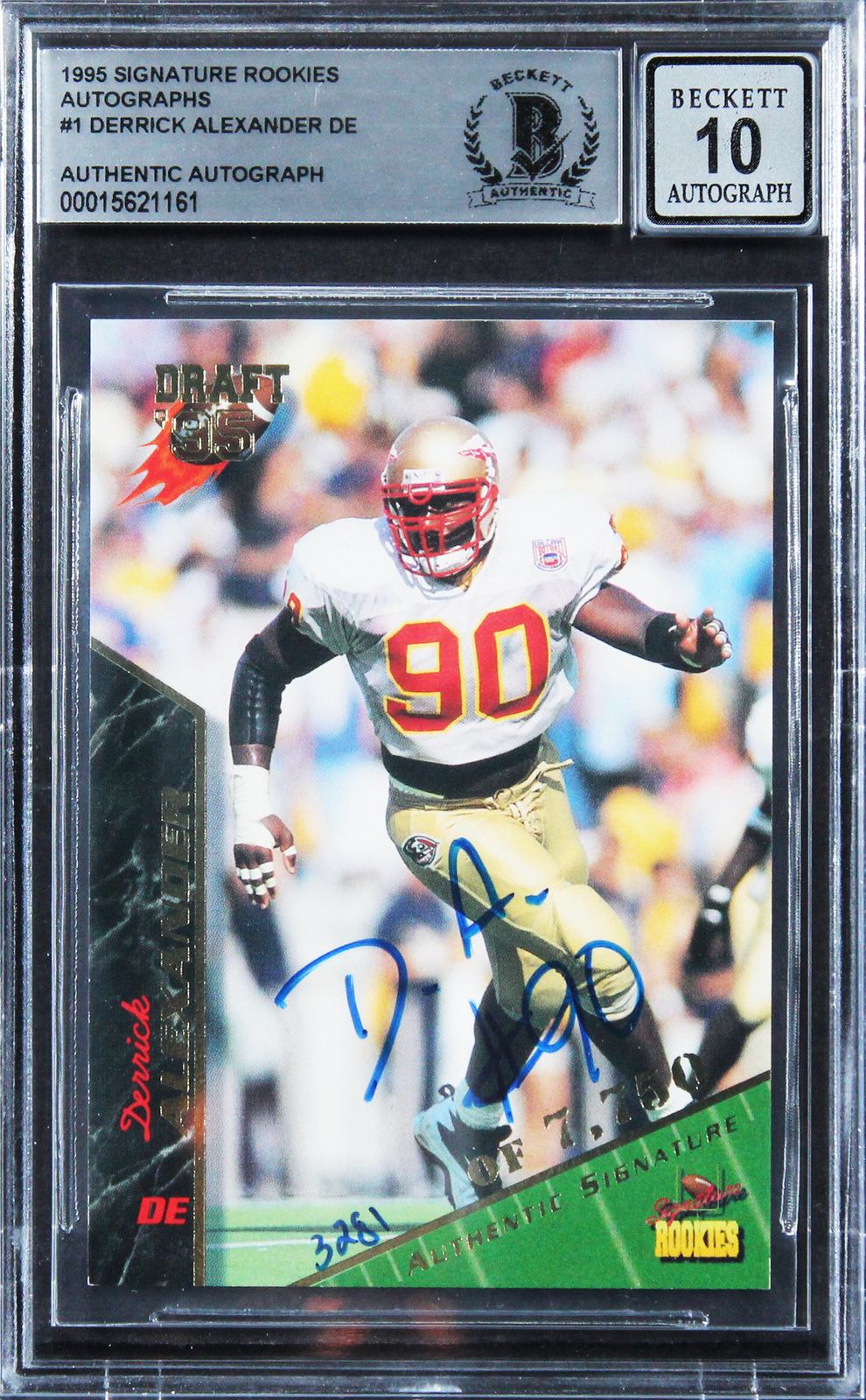 Vikings Derrick Alexander Signed 1994 Signature Rookies #1 Card Auto 10 ...