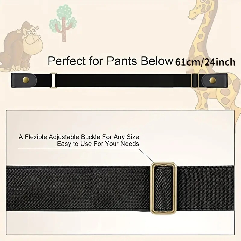 Boys Kids Belts Girls Elastic Adjustable Buckle Children Silver Alloy ...