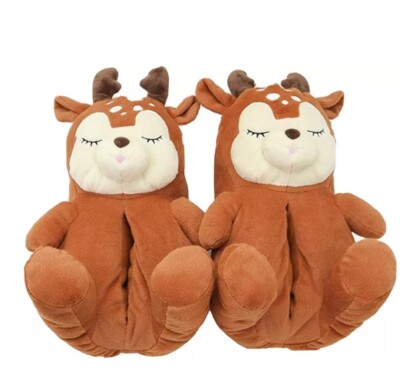 Slippers Deer Animal Plush Deer Slippers, Free Shipping! | eBay