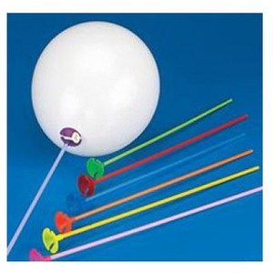 6 COLOURED BALLOON STICKS WITH CUPS - PARTY DECORATION BOUQUET ...