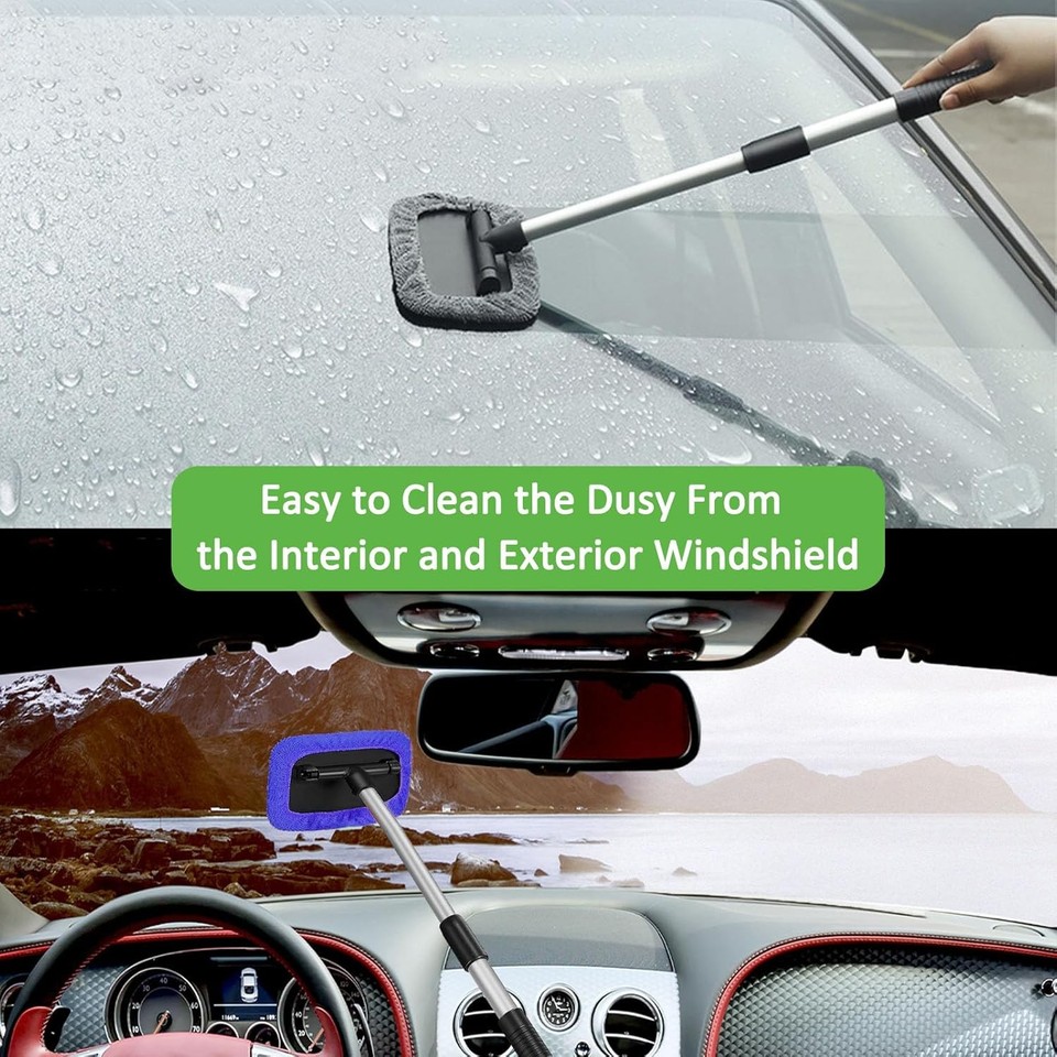 3 Pieces Car Windshield Cleaner Tool Inside Microfiber Car Window ...