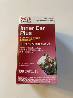 CVS Health Inner Ear Plus 100 CAPLETS Ear Ringing Compare to Lipo ...