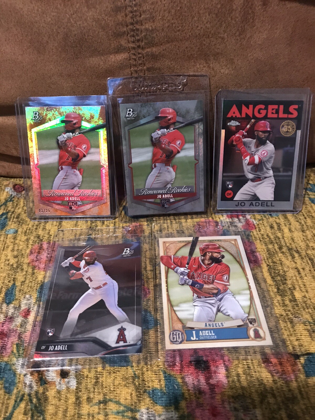 2021 Jo Adell Rookie Cards Lot of Bowman Platinum Orange/25, Topps ...
