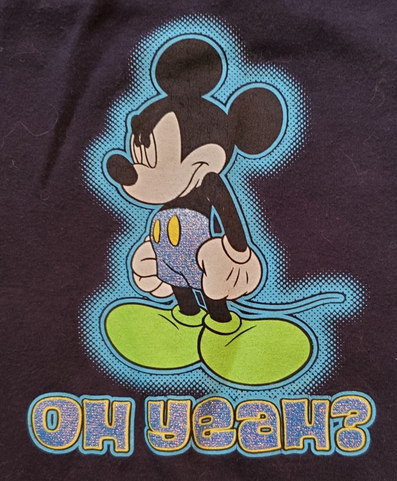 Vintage 90s Disney Mickey Mouse "Oh Yeah?" Shirt Girls 14/16 | eBay