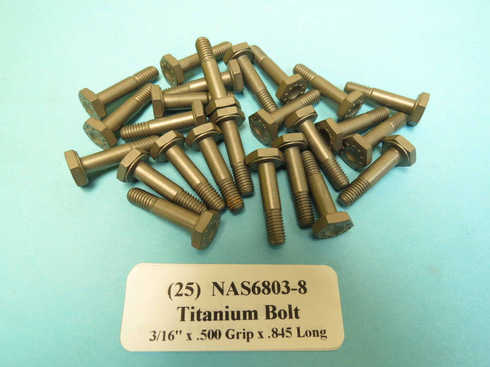 3/16” x .845” Long x 1/2" Grip (25) Titanium Aircraft Aerospace Bolts ...