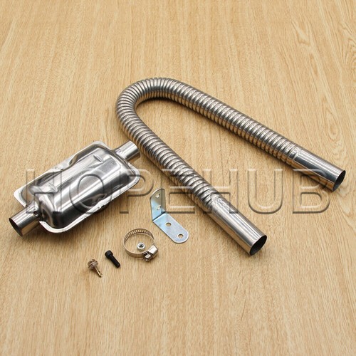 Air Heater Kit Set Stainless Steel Gas Vent Hose Silencer Muffler ...