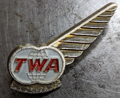 Vintage TWA Junior Hostess Pin, Gold Tone | eBay