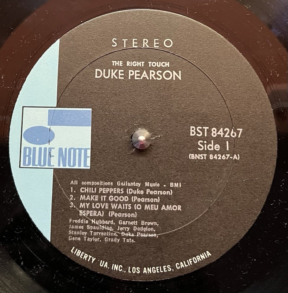 Duke Pearson, The Right Touch, 1971 Blue Note BST 84267 Vinyl LP In ...