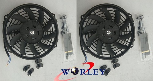 Two 12 inch Thermo Fan 12V volt Electric Cooling Fan Universal ...