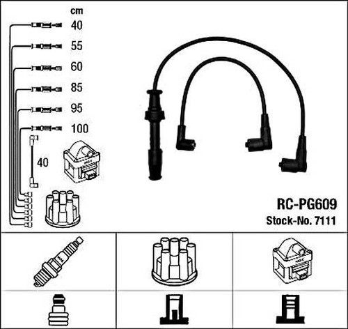 NGK Ignition Cable Kit Black For CITROEN Xm PEUGEOT 605 89-00 5967.H4 ...