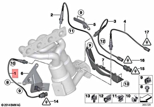 Genuine BMW E81 E82 Black Lambda Probe Oxygen Sensor 550MM OEM ...
